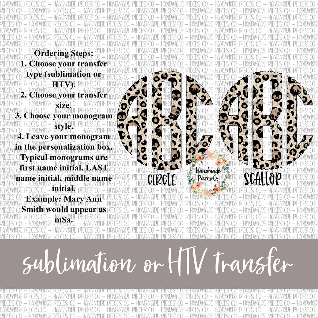 Halloween Monogram Transfer, Skull Monogram, Leopard Transfer, Monogram ...