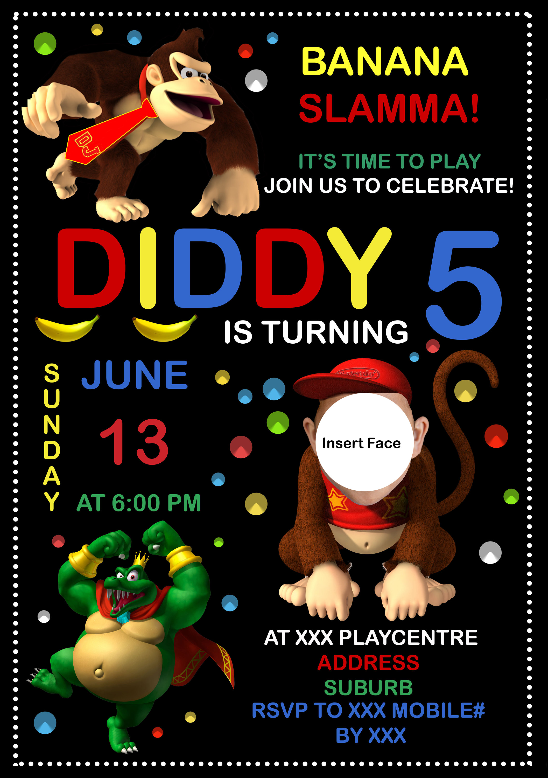 Donkey Kong Invite (digital File) - Etsy
