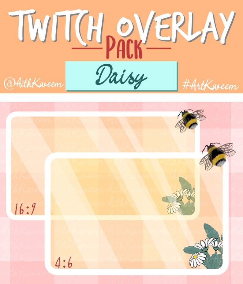 Twitch Daisy Overlay and Panel Pack - Animated Screens - Etsy