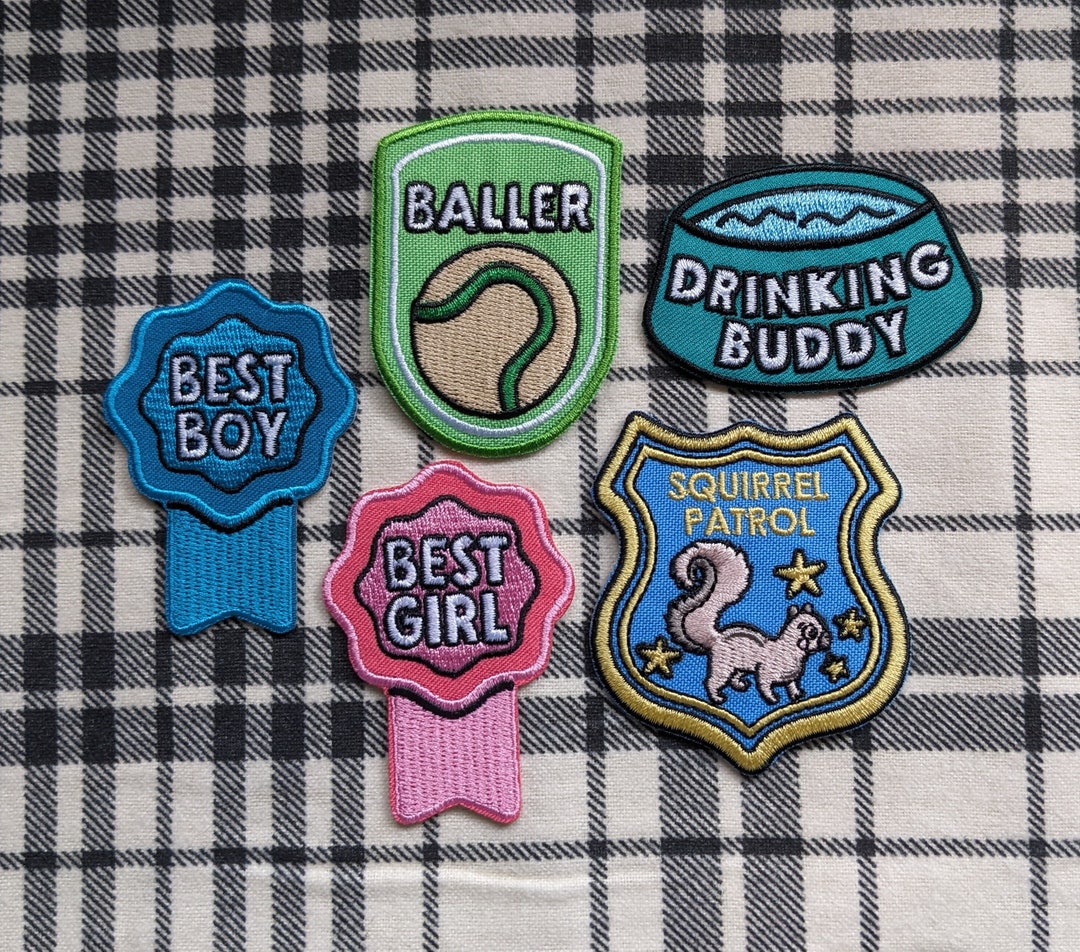 Dog Merit Badge Iron-on Patches for Dogs, Dog Bandana Badges ...