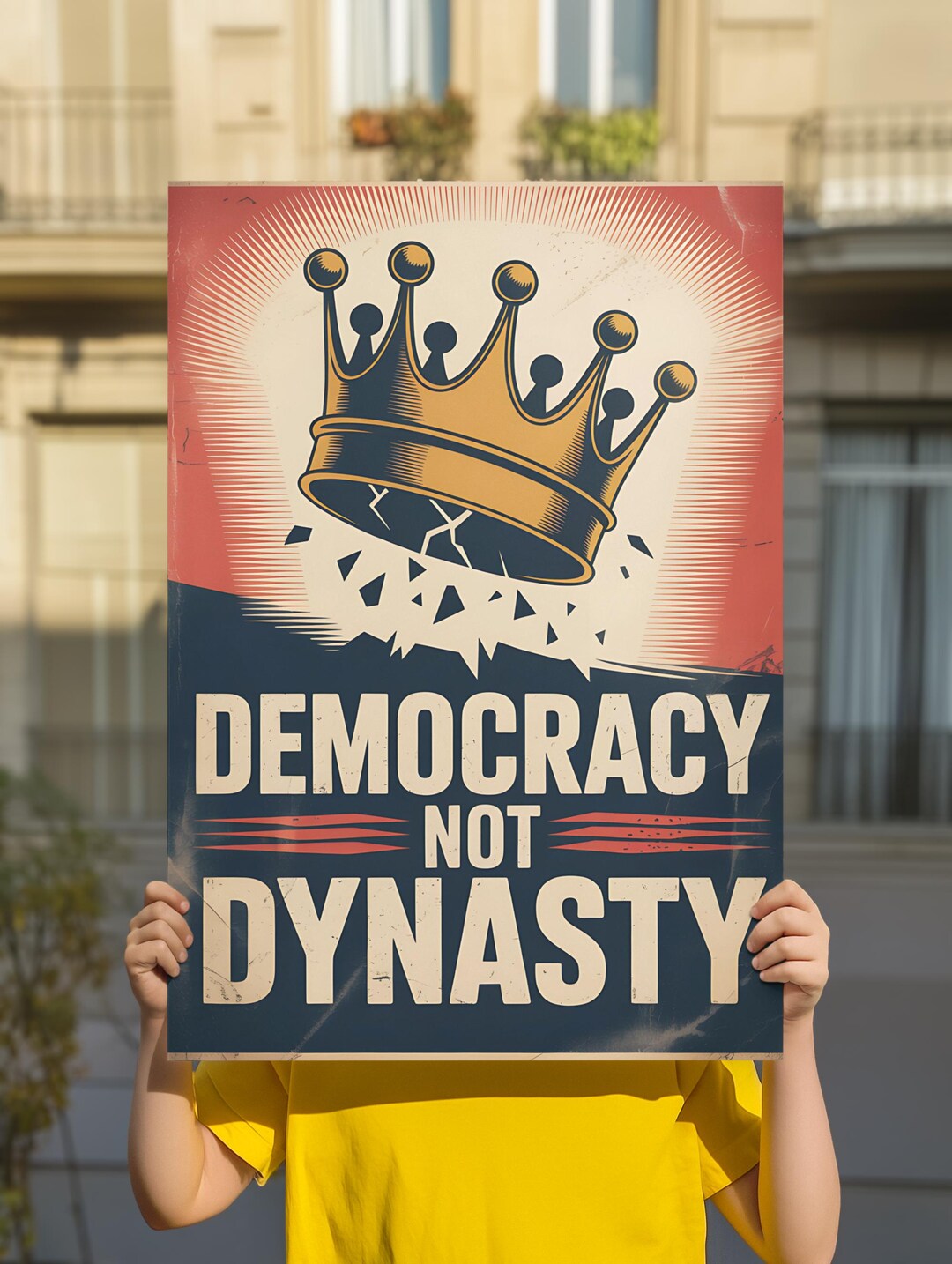Democracy Not Dynasty Printable Protest Poster - Anti Oligarchy Digital ...