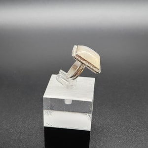 Large Rainbow Moonstone and Sterling Silver Ring, Native American ...