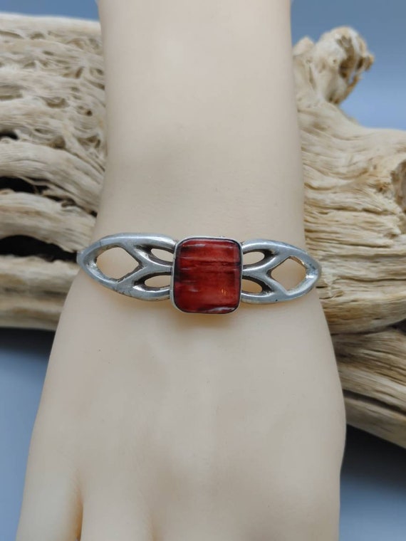 Vintage Navajo Red Spiny Oyster Shell and sand casted… - Gem