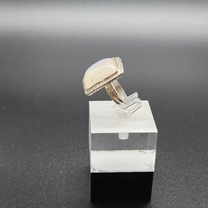 Large Rainbow Moonstone and Sterling Silver Ring, Native American ...