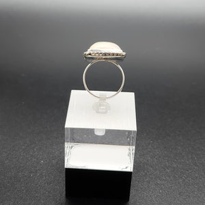 Large Rainbow Moonstone and Sterling Silver Ring, Native American ...