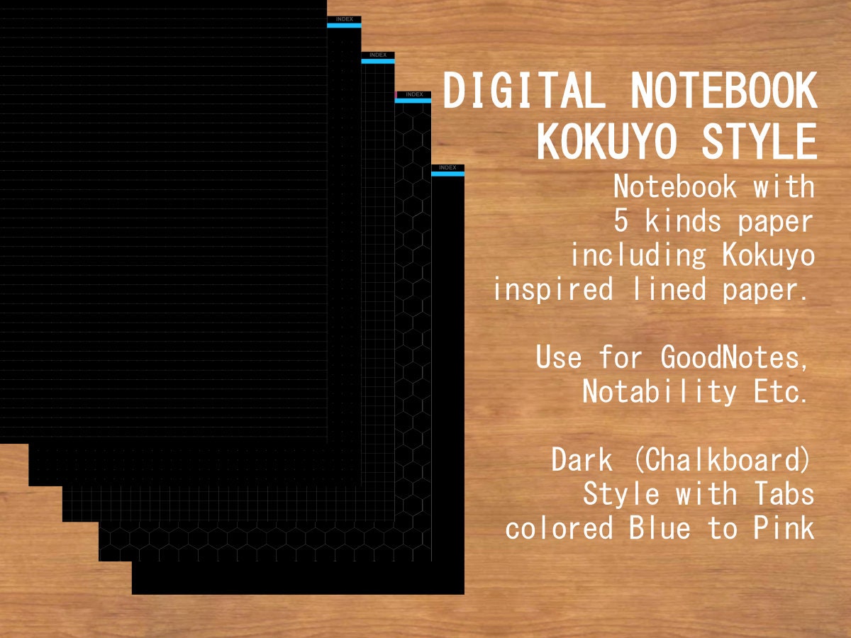 Goodnotes PDF Tabbed Notebook Japanese Style A4 Note Paper With Kokuyo ...