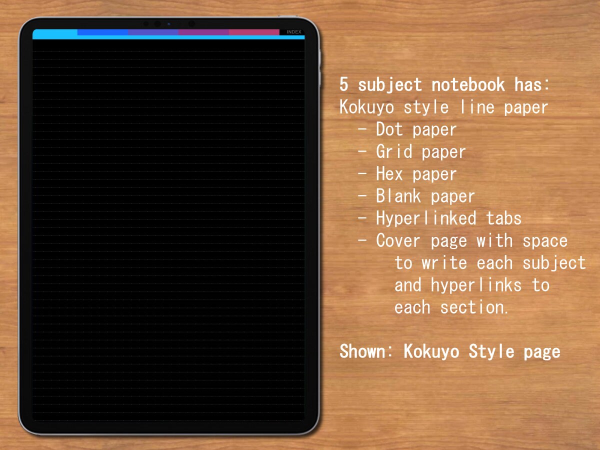 Goodnotes PDF Tabbed Notebook Japanese Style A4 Note Paper With Kokuyo ...