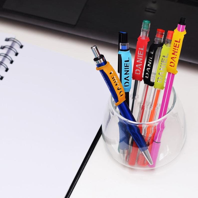 Personalized Silicone Labels for Pens, Markers, and More - Pack of 9 ...