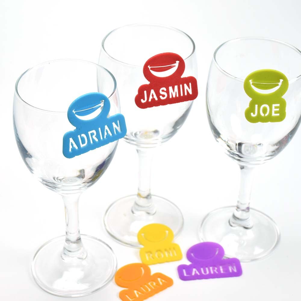 Personalized Silicone Labels for Glasses, Cups, and Mugs. Set of 2 ...