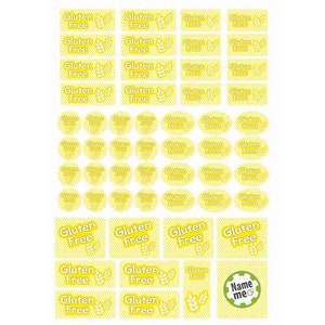 Set of 53 Food Allergy Alert Stickers: Adhesive Gluten-free Labels for ...