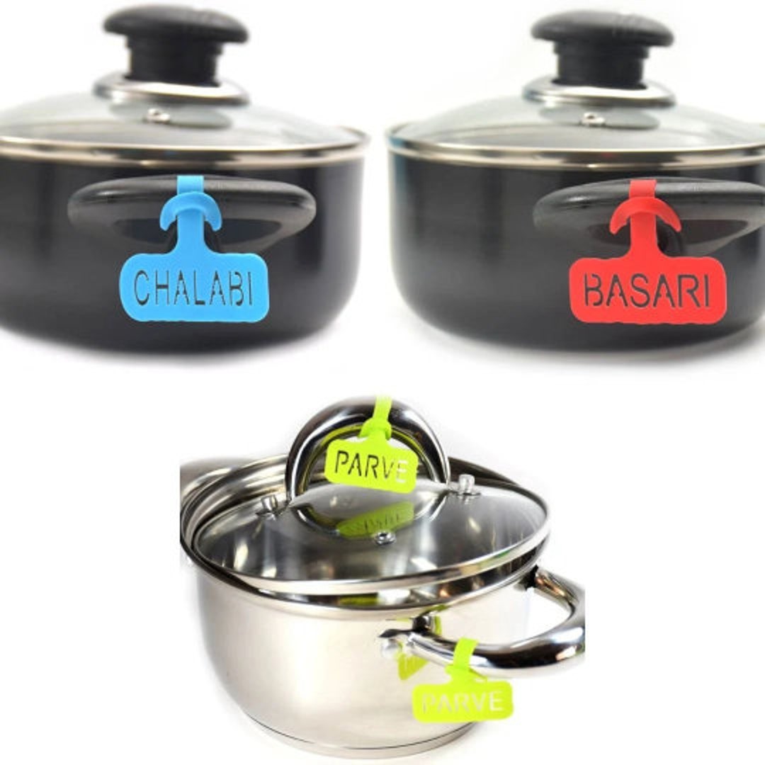 Kosher Labels . 2 Chalabi Dairy Blue, 2 Basari Meat Red and 2 Parve ...