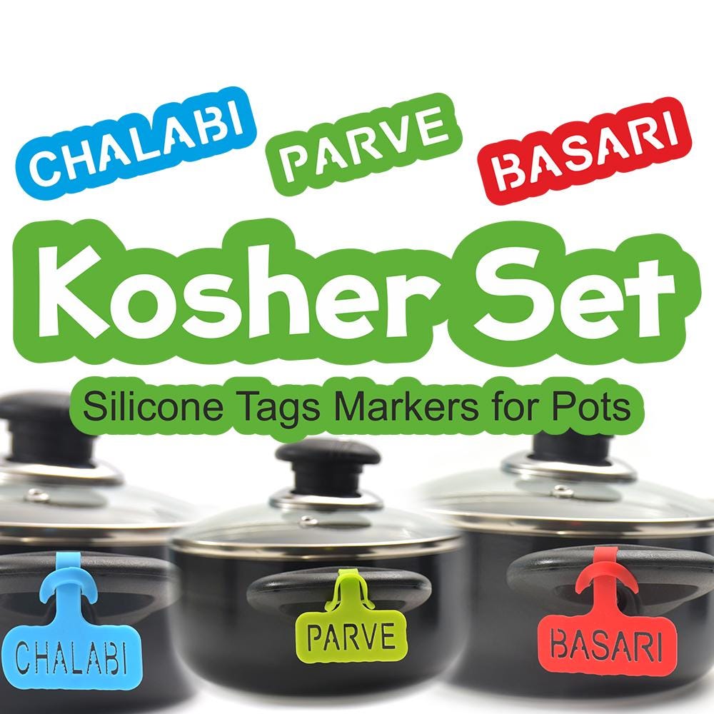 Kosher Labels . 2 Chalabi - Dairy Blue, 2 Basari – Meat Red and 2 Parve ...