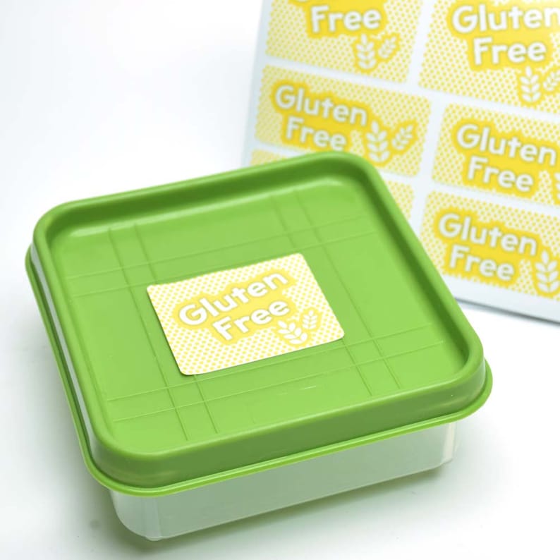 Set of 53 Food Allergy Alert Stickers: Adhesive Gluten-free Labels for ...