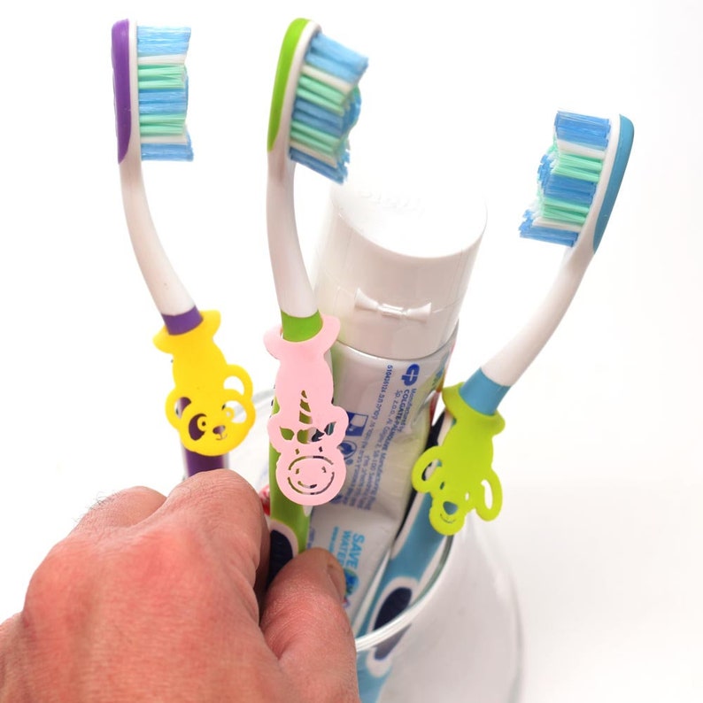 Animal Toothbrush Markers: Silicone Reusable Labels, Set of 6 - Etsy