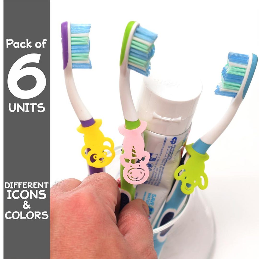 Animal Toothbrush Markers: Silicone Reusable Labels, Set of 6 - Etsy