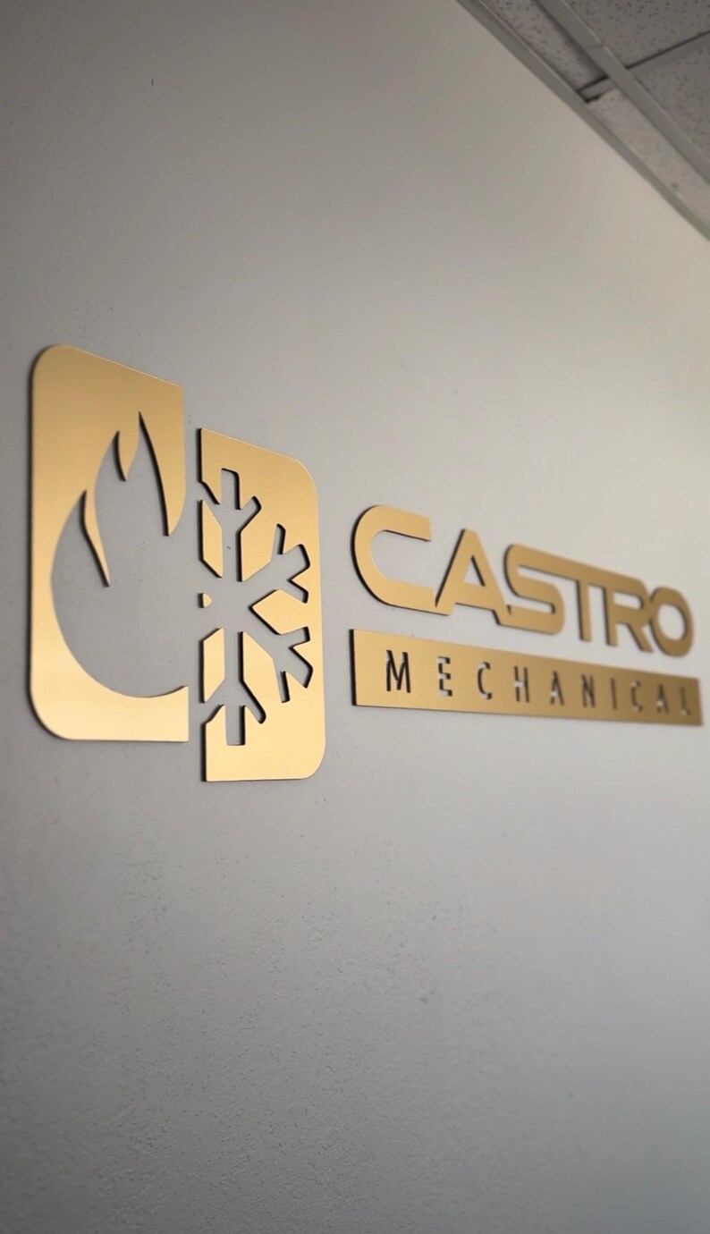Custom Brushed Acrylic Business Sign | Wall Logo Decor - Etsy