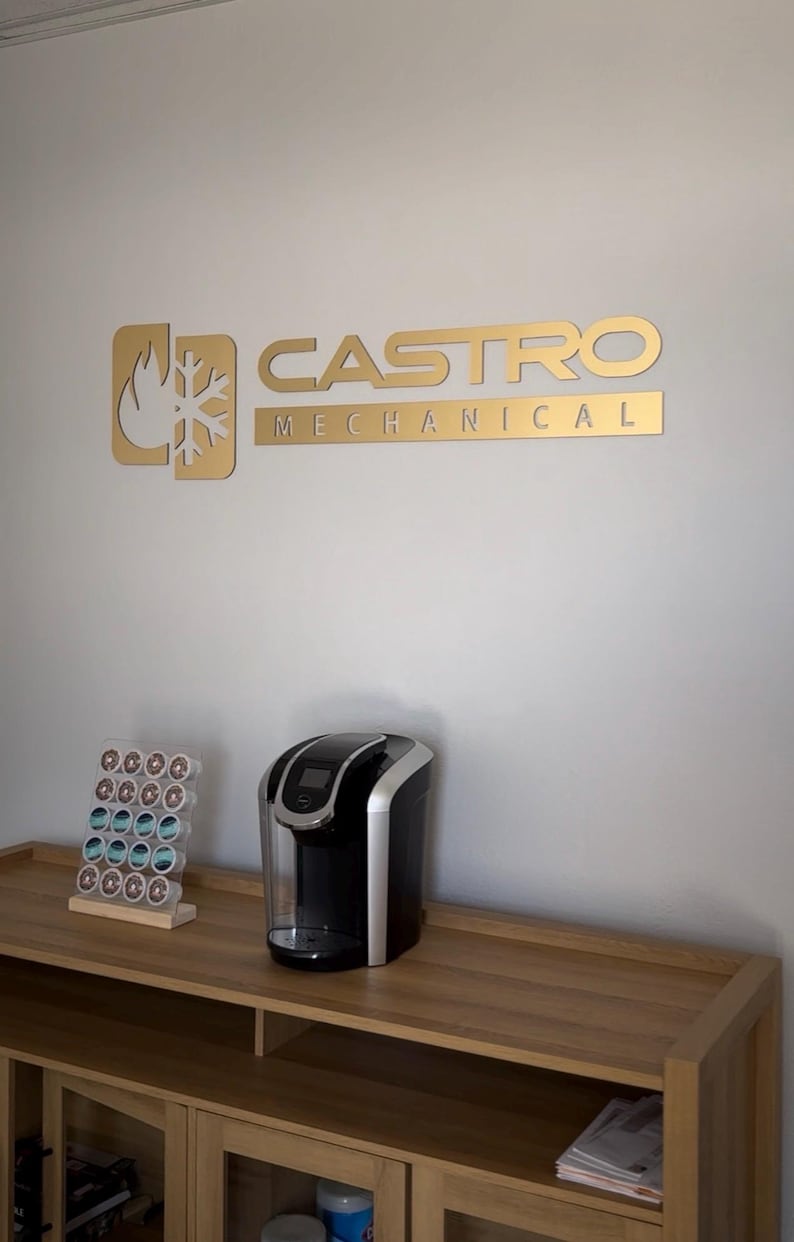 Custom Brushed Acrylic Business Sign | Wall Logo Decor - Etsy