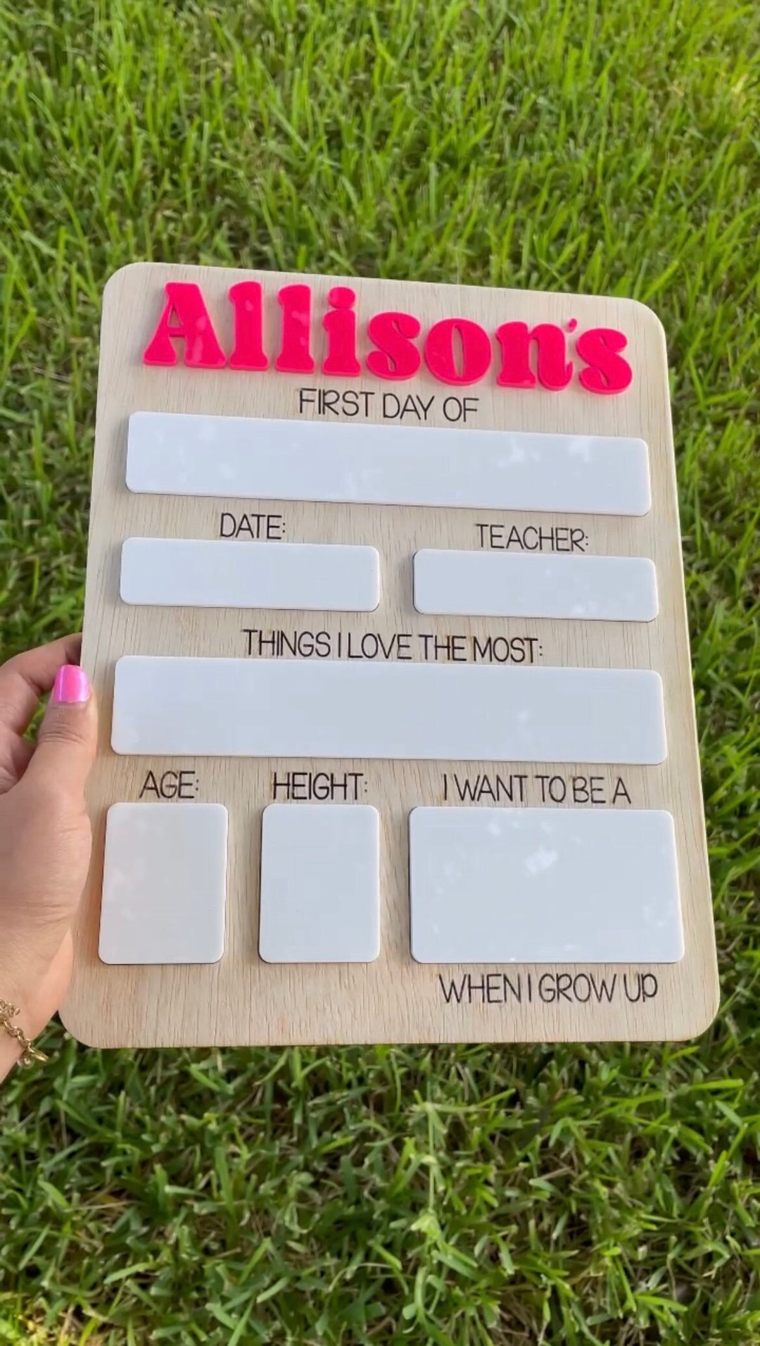 Personalized First Day of School Sign Erasable Sign First Day of School ...