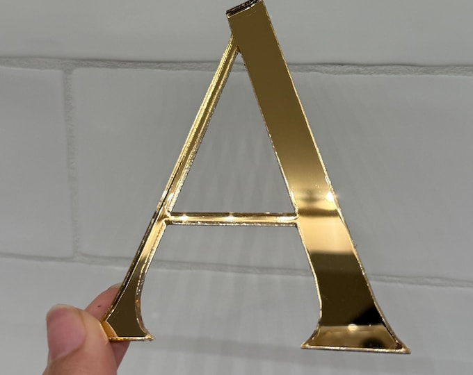 Acrylic Adhesive Letters, Personalized Text, Custom Wording Sign, Gold ...