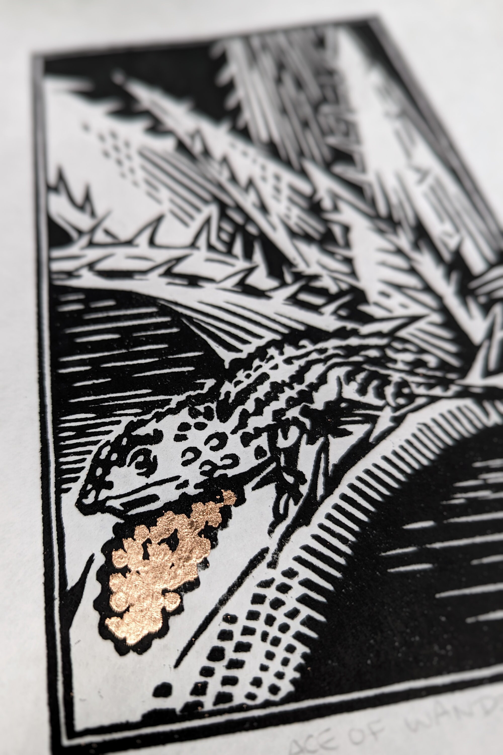 Original Lizard Linocut, Linoleum Block Print. Handmade, Limited ...