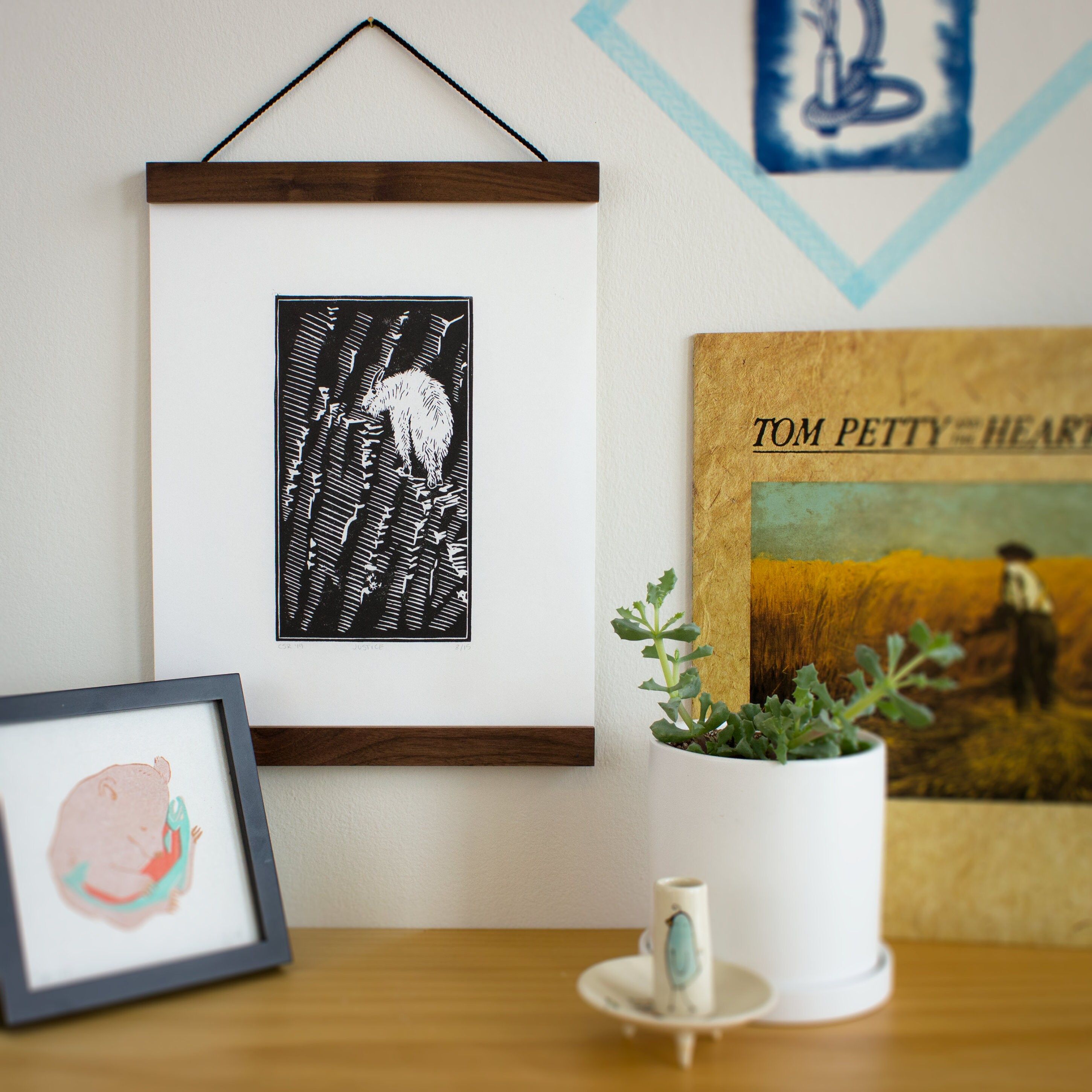 Original Mountain Goat Linocut. Handmade, Limited Edition Linoleum ...