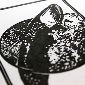 Original Salmon Linocut. Handmade, Limited Edition Linoleum Block Print ...