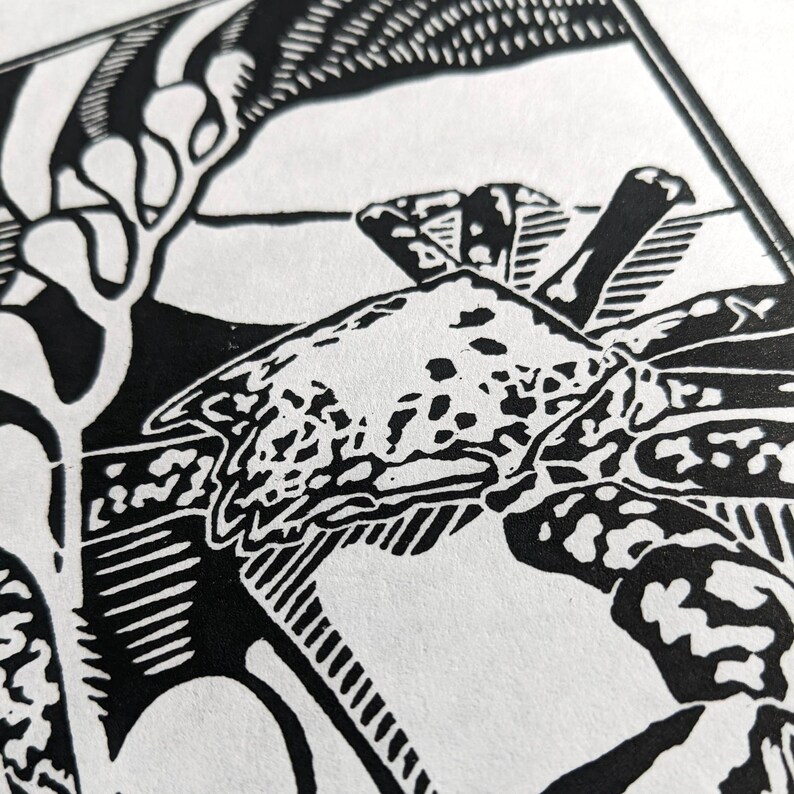 Original Crab Linocut, Linoleum Block Print. Handmade, Limited Edition ...
