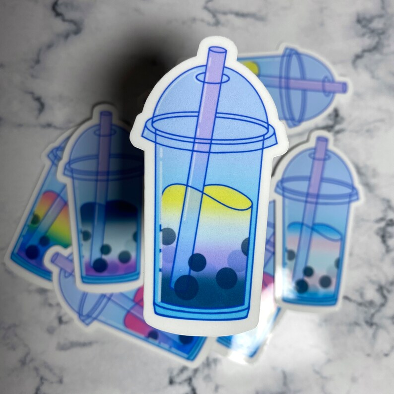 Pride Bubble Tea Stickers Pride Flag Boba - Etsy