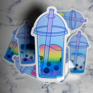 Pride Bubble Tea Stickers - Pride Flag Boba - Etsy