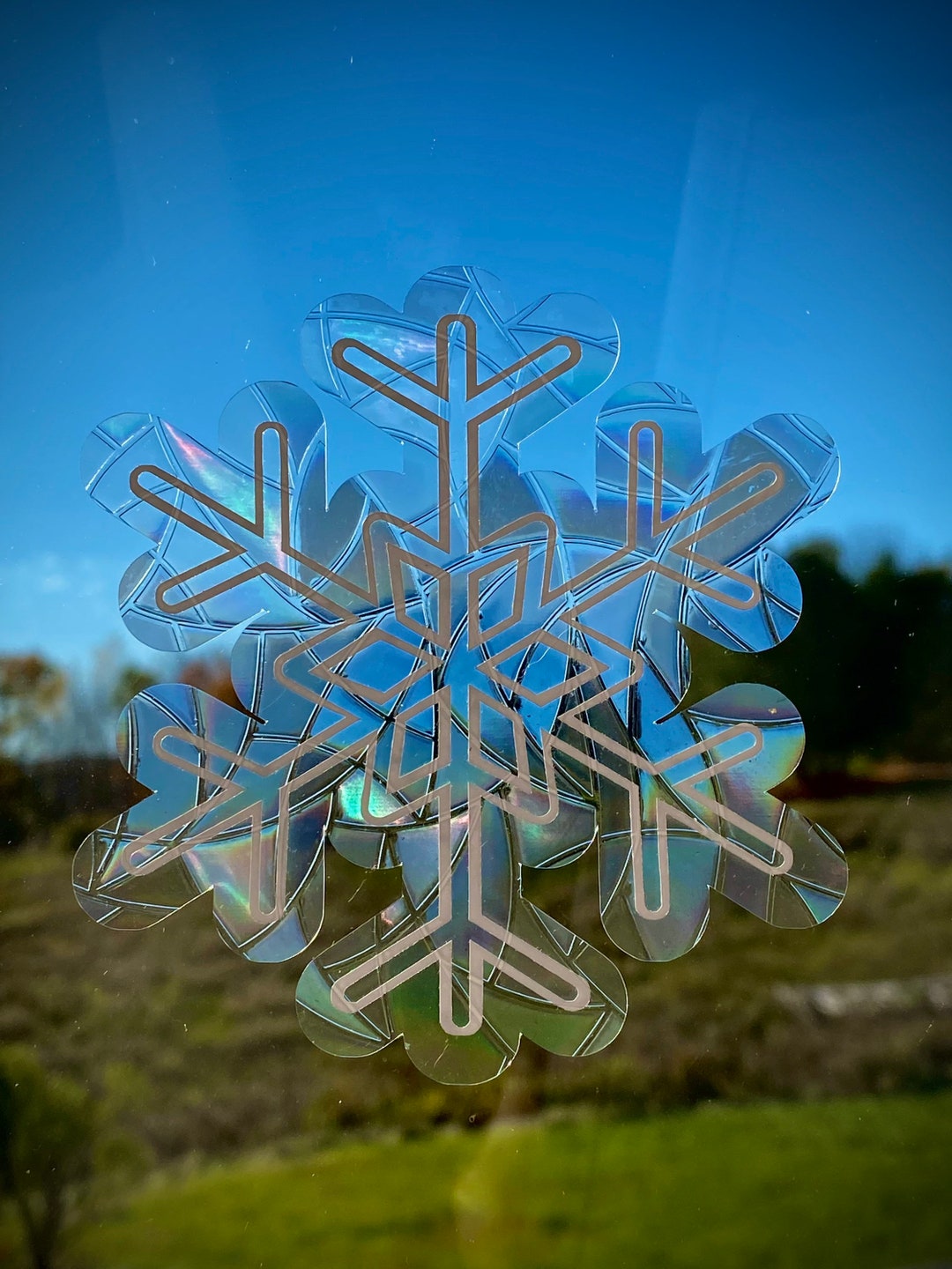 Snowflake Sun Catcher Window Cling Rainbow Maker - Etsy