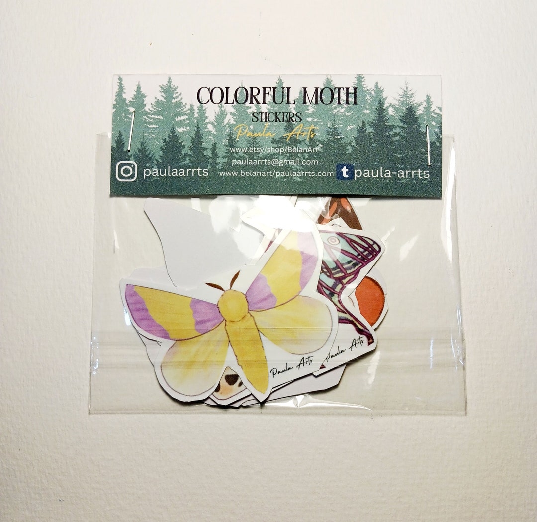 Colorful Moth Vinyl Stickers - Etsy