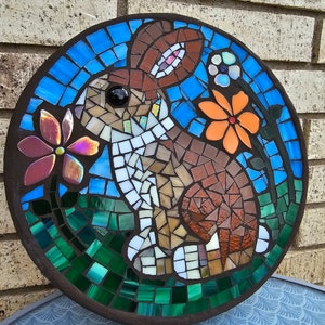 12 Bunny Rabbit Mosaic Garden Stepping Stone - Etsy