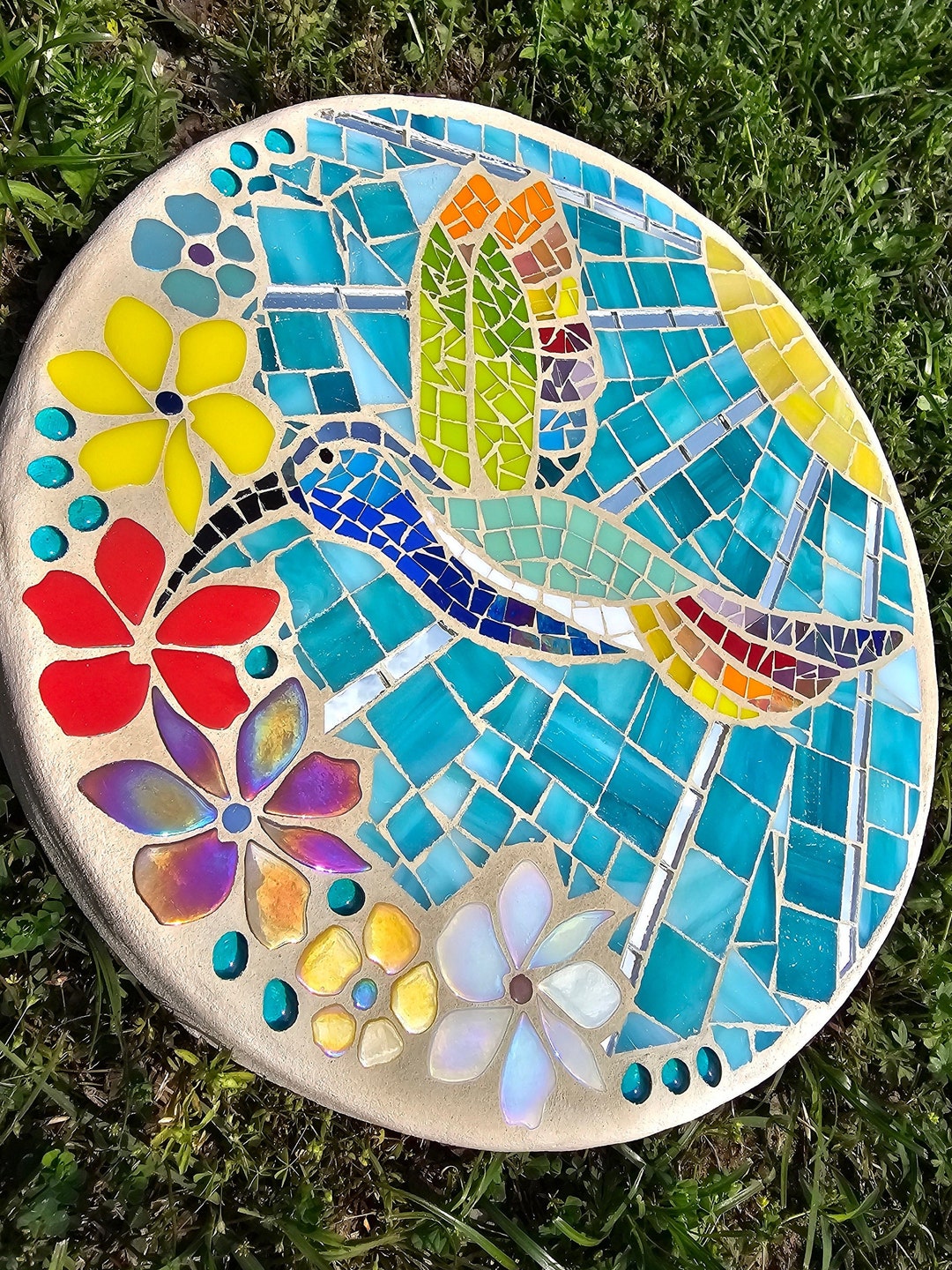 14 Hummingbird Mosaic Garden Stepping Stone - Etsy