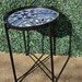 17" Blue Custom Mosaic Tile Hand Decorated Side Table Nightstand - Etsy