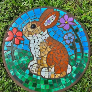 14 Bunny Rabbit Mosaic Garden Stepping Stone - Etsy