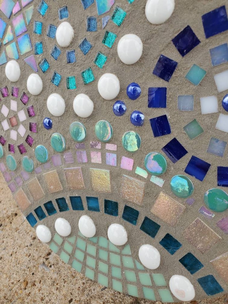 Round Psychedelic Mosaic Garden Stepping Stone - Etsy