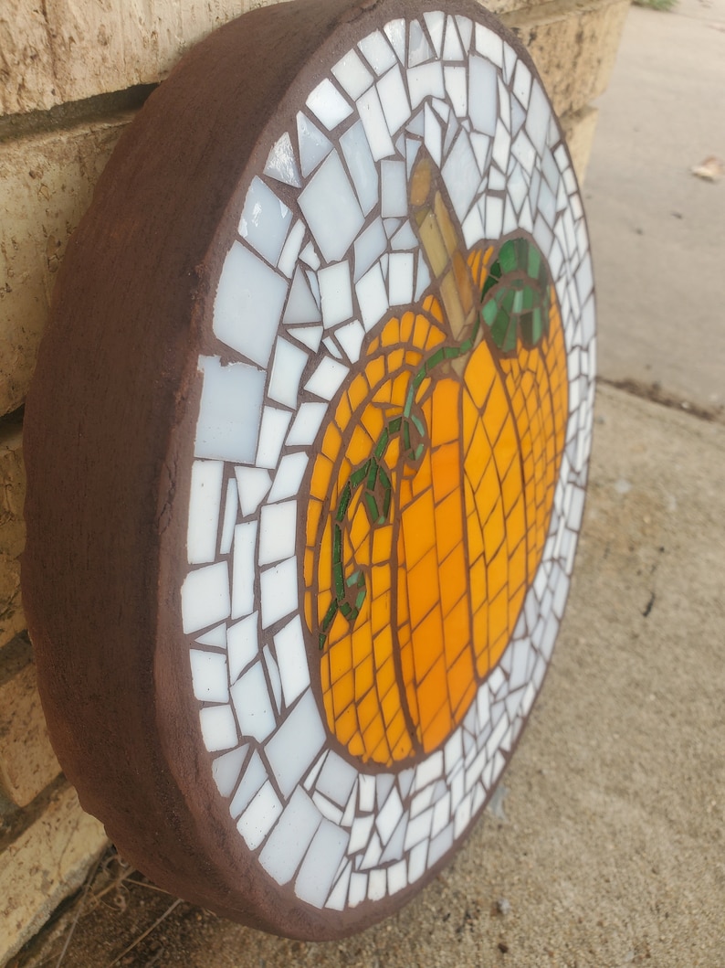 Pumpkin Mosaic Garden Stone - Etsy