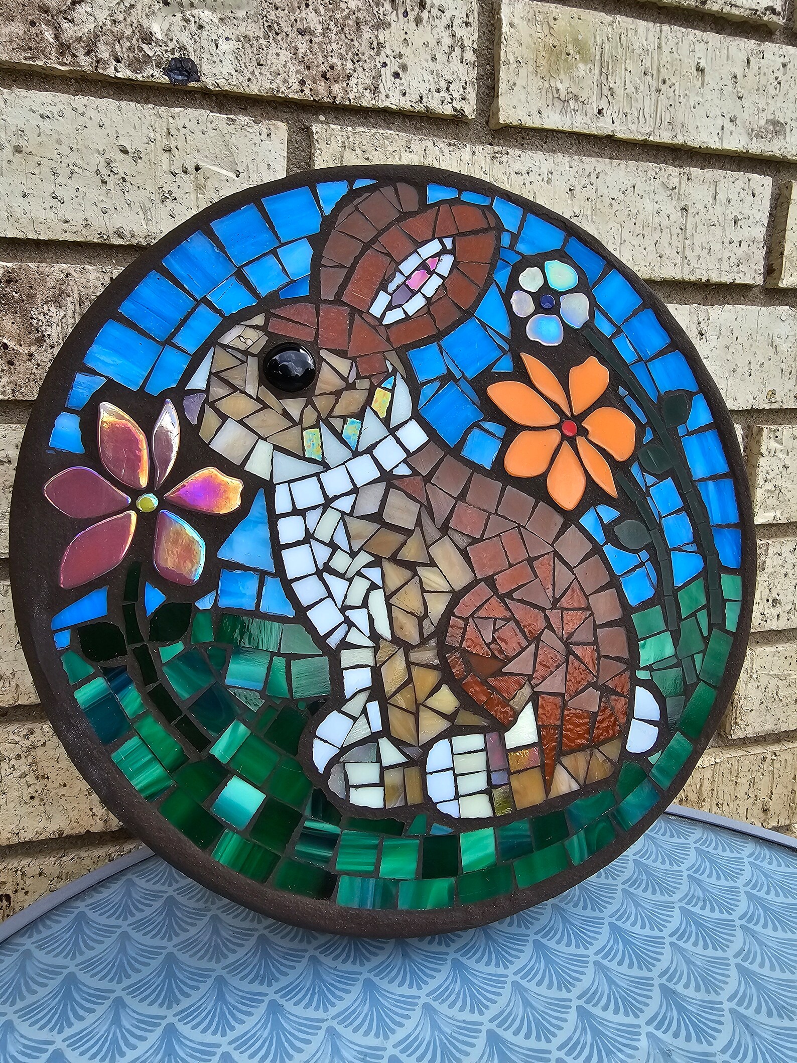 12 Bunny Rabbit Mosaic Garden Stepping Stone - Etsy