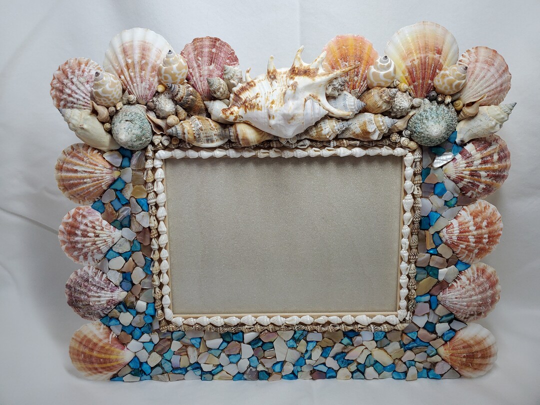 Handmade Seashell Embellished Frame - Etsy