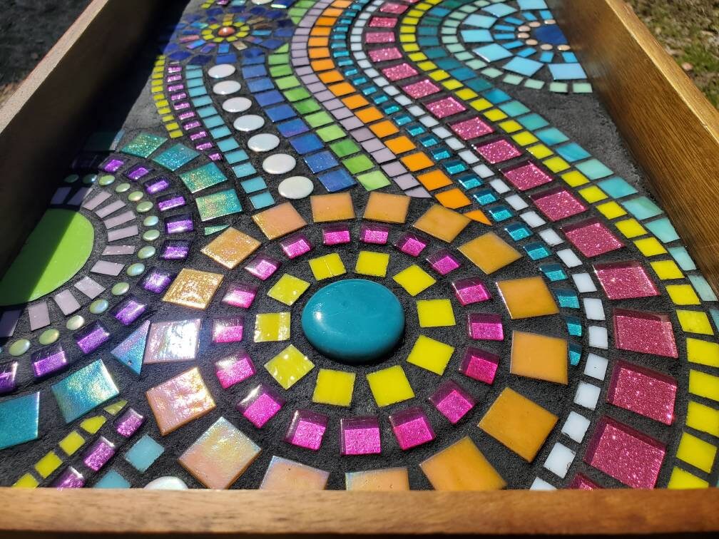 Colorful Mosaic Decorative Serving Tray - Etsy