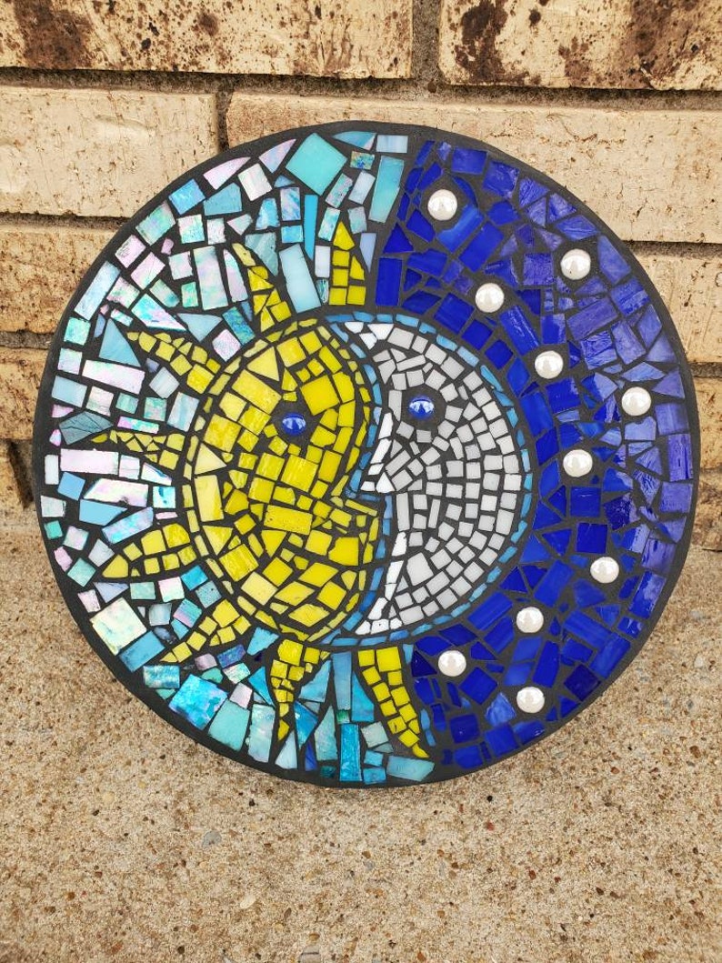 12 Sun and Moon Mosaic Garden Stepping Stone - Etsy