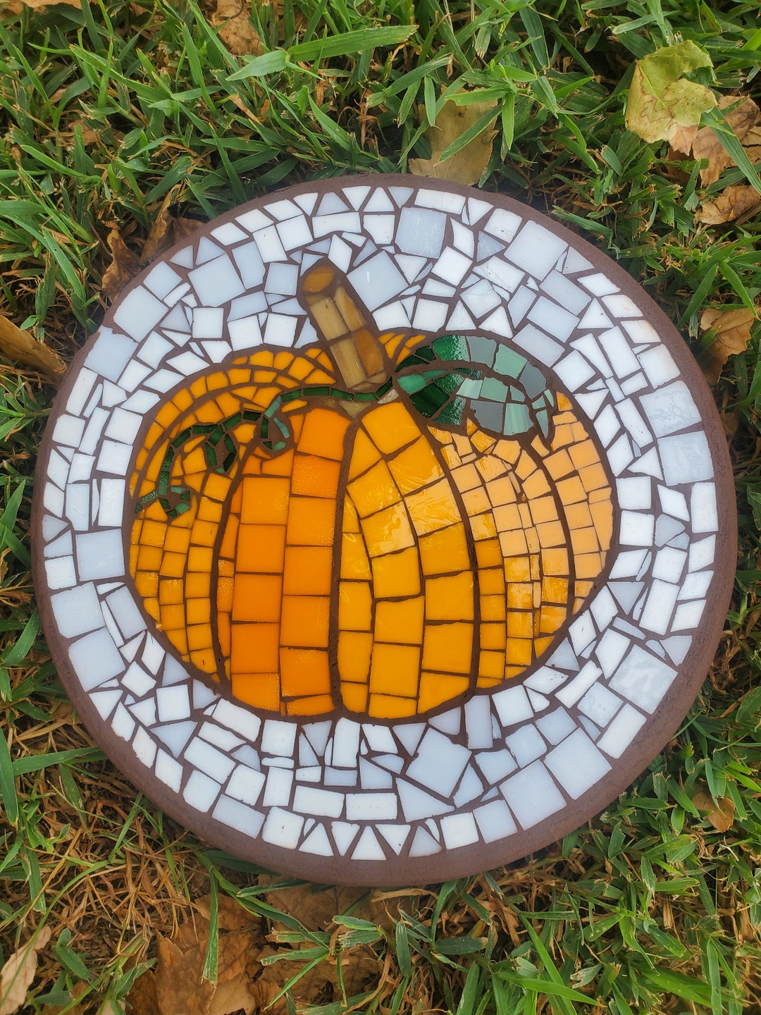 Pumpkin Mosaic Garden Stepping Stone - Etsy