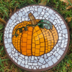 Pumpkin Mosaic Garden Stone - Etsy