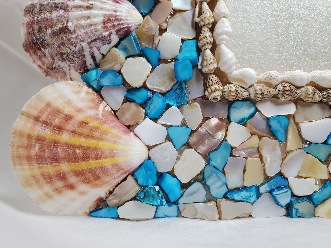Handmade Seashell Embellished Frame - Etsy