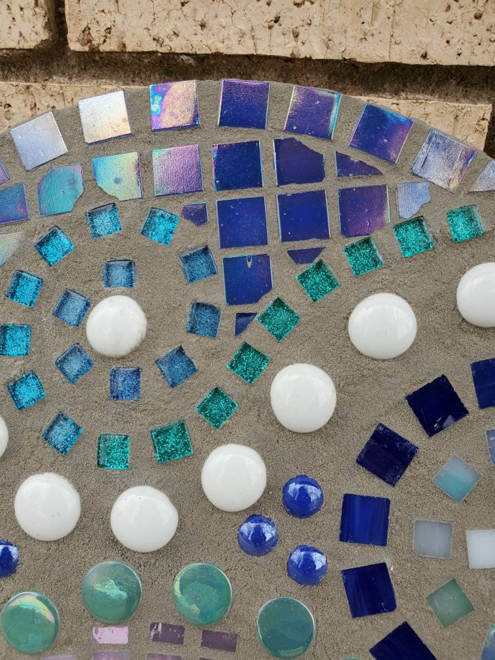 Round Psychedelic Mosaic Garden Stepping Stone - Etsy