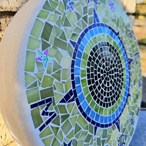 Customizable Compass Mosaic Garden Stone - Etsy