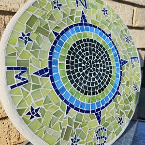 Customizable Compass Mosaic Garden Stone - Etsy