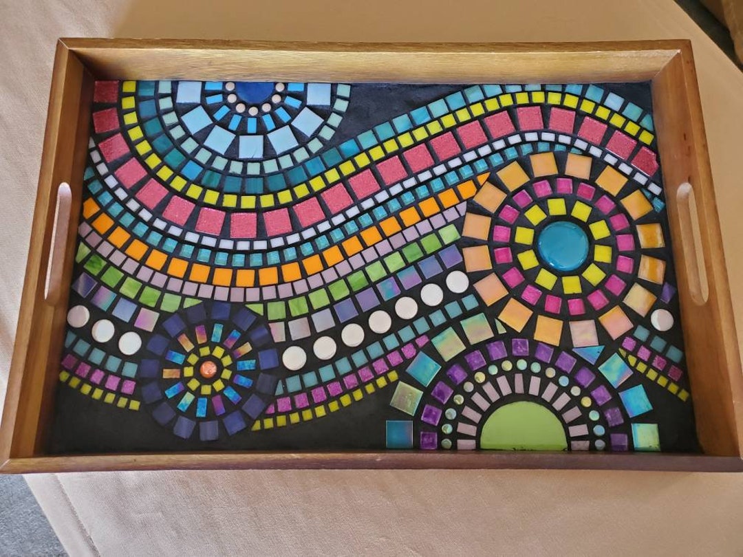 Colorful Mosaic Decorative Serving Tray - Etsy