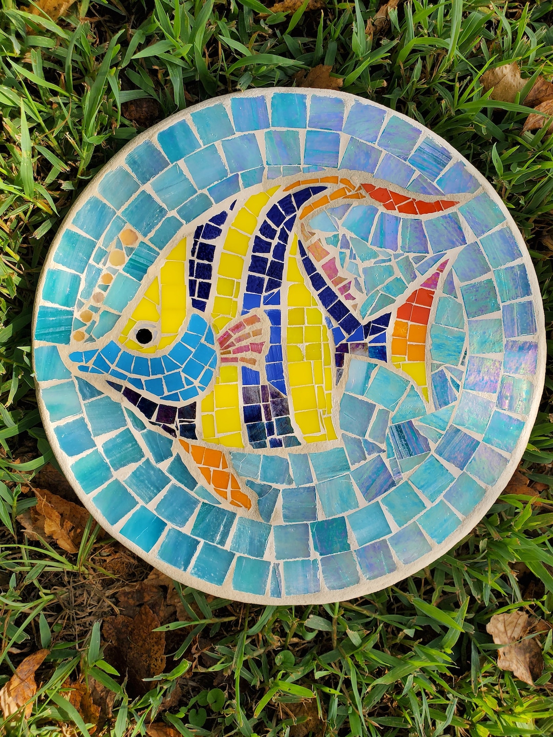 Angel Fish Mosaic Garden Stone - Etsy