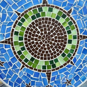 Customizable Compass Mosaic Garden Stone - Etsy